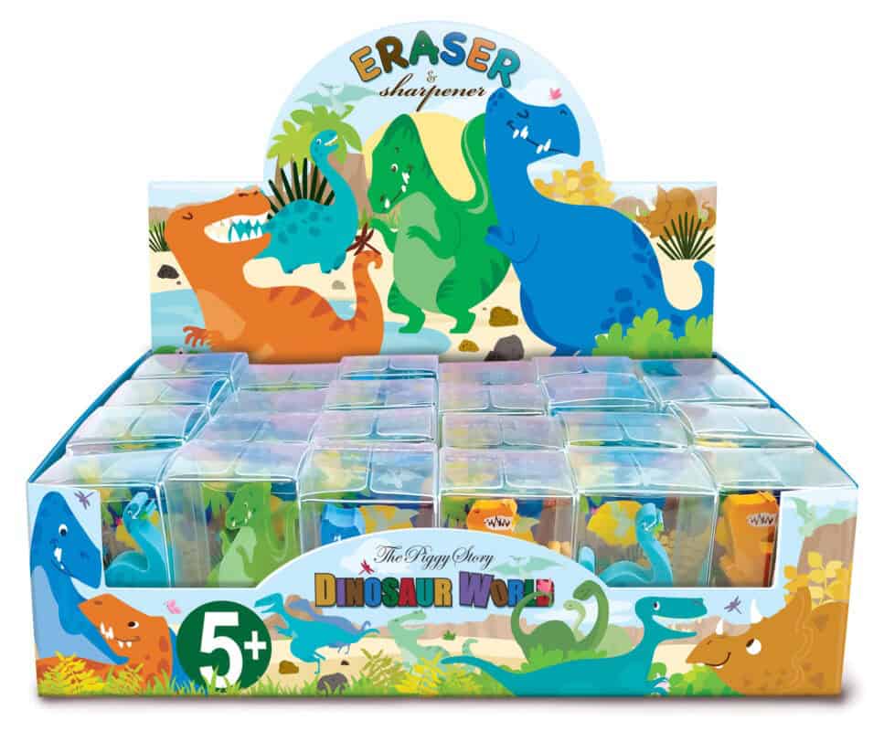 Sharpener and eraser dinosaur world – The Wraperie