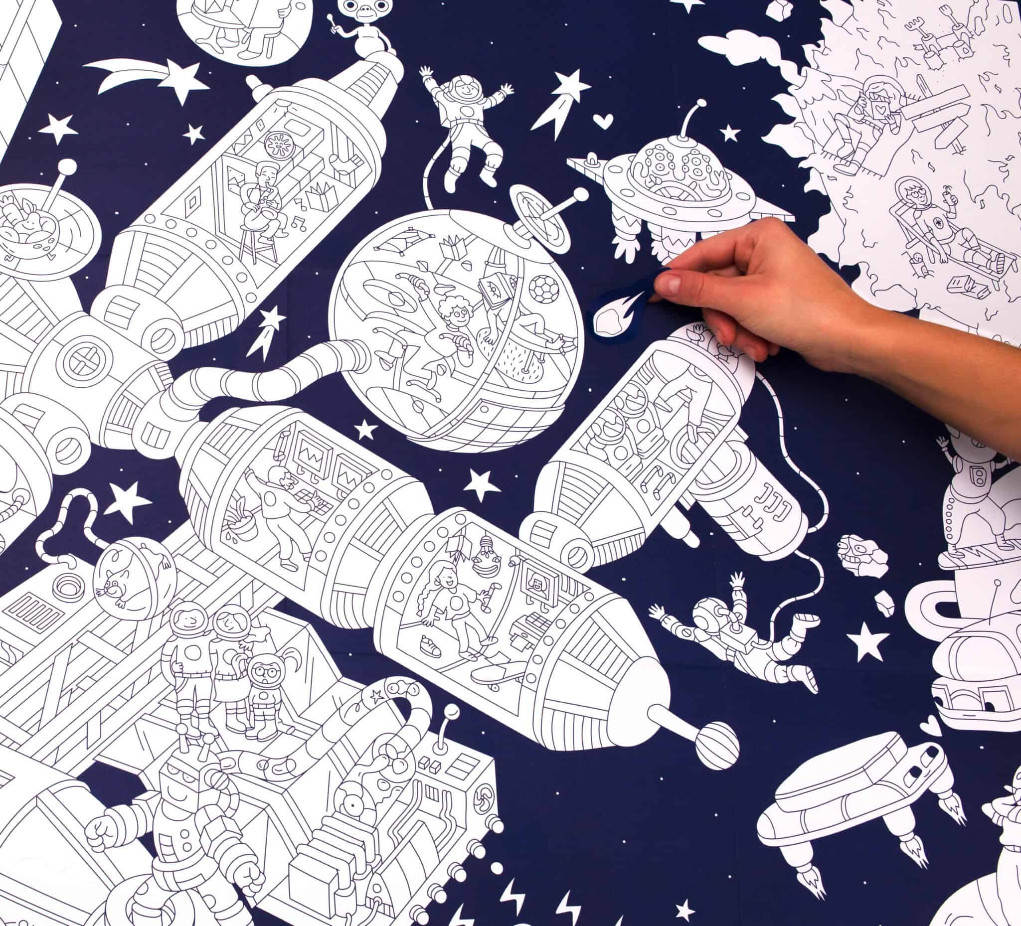 Giant coloring poster space station – The Wraperie
