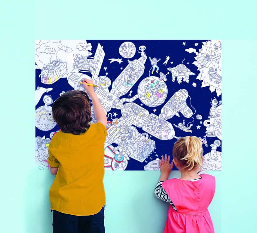 Giant coloring poster space station – The Wraperie