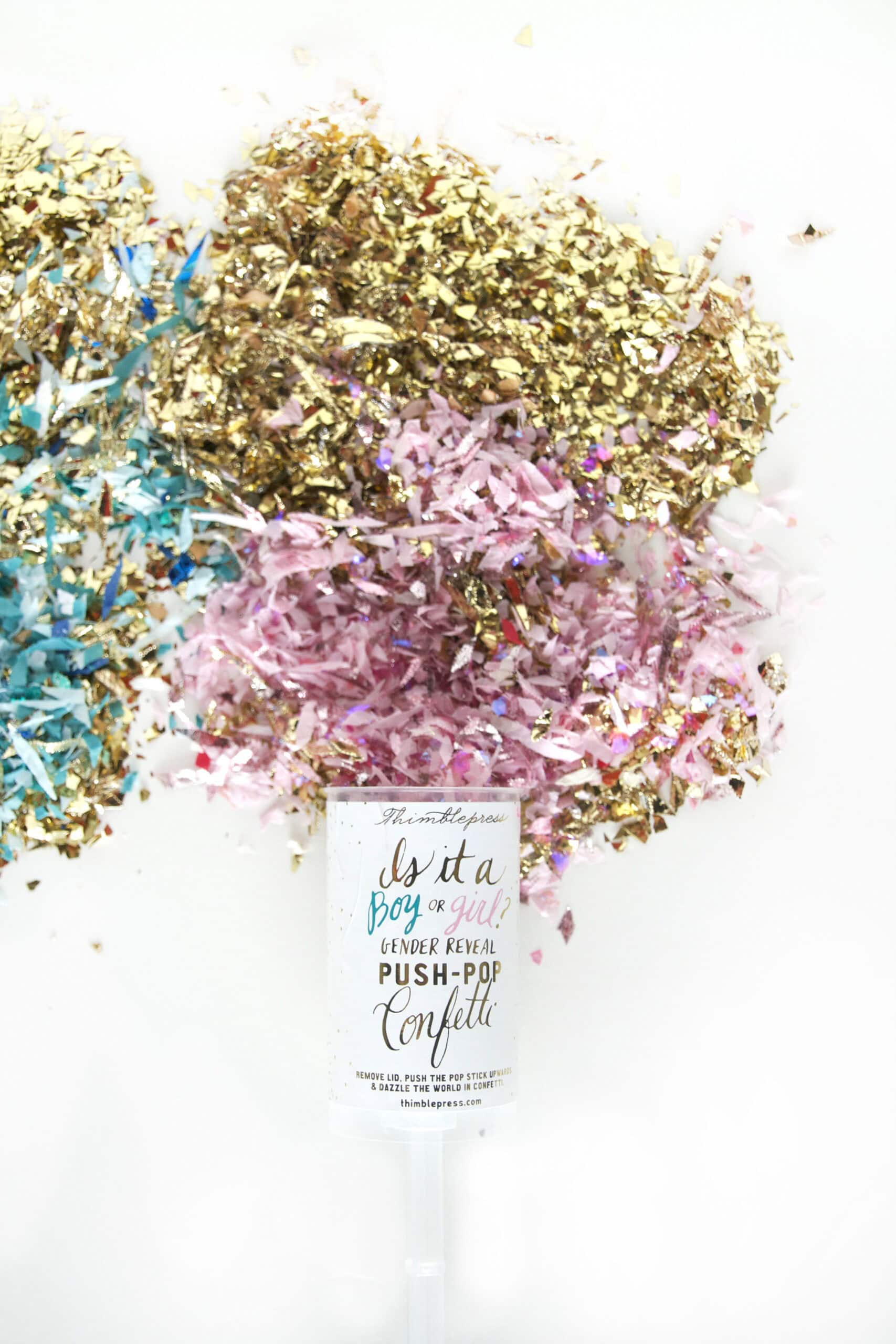 Gender Reveal Confetti With Star (for baby girl) – The Wraperie
