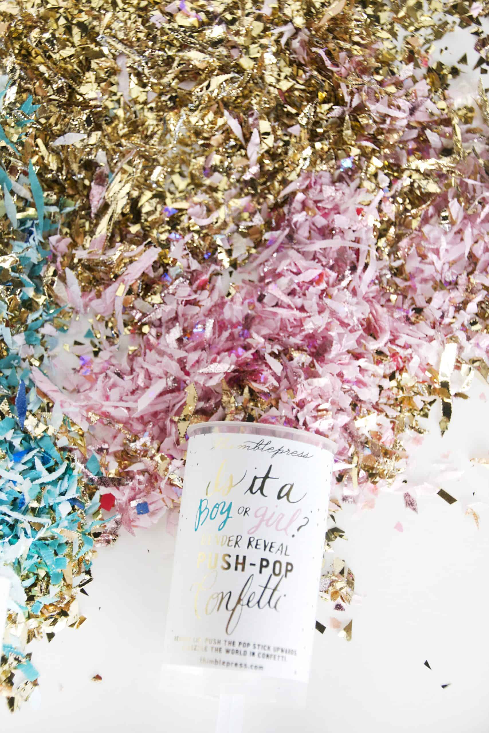 Gender Reveal Confetti With Star (for baby girl) – The Wraperie