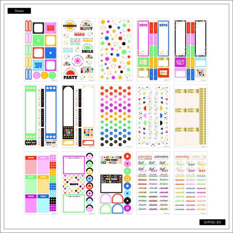 Bright pops classic 30 sticker sheet – The Wraperie