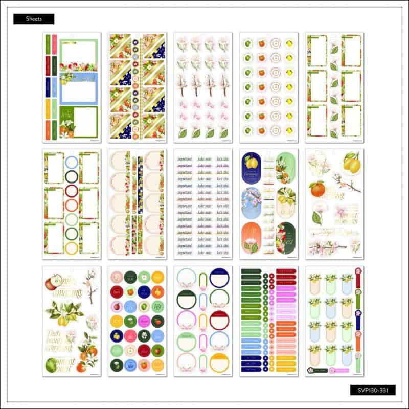 Fruit and flora classic 30 sticker sheet – The Wraperie