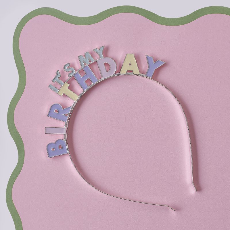 Pastel It’s my birthday headband – The Wraperie
