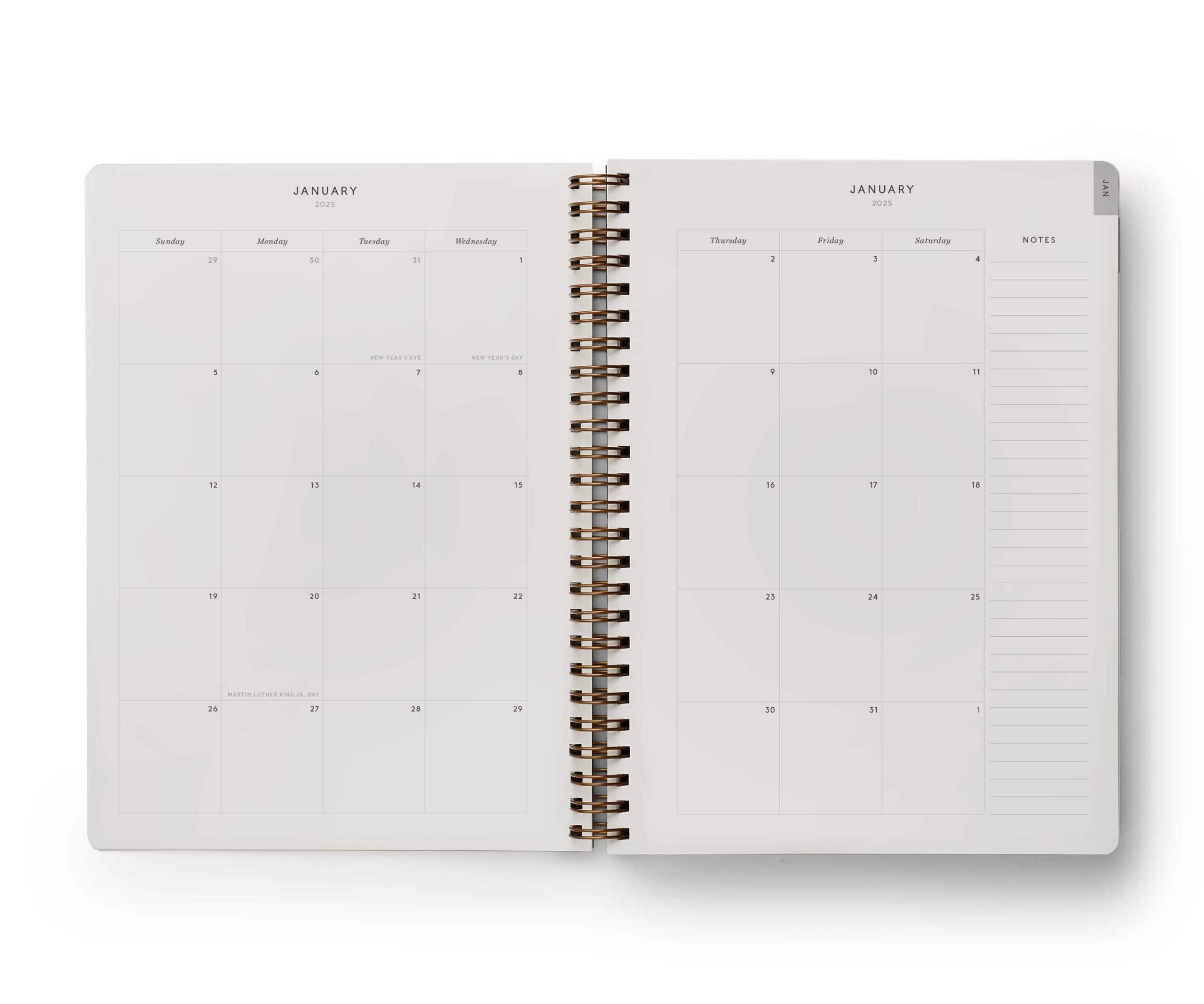 2025 Roses 12 month softcover spiral planner – The Wraperie
