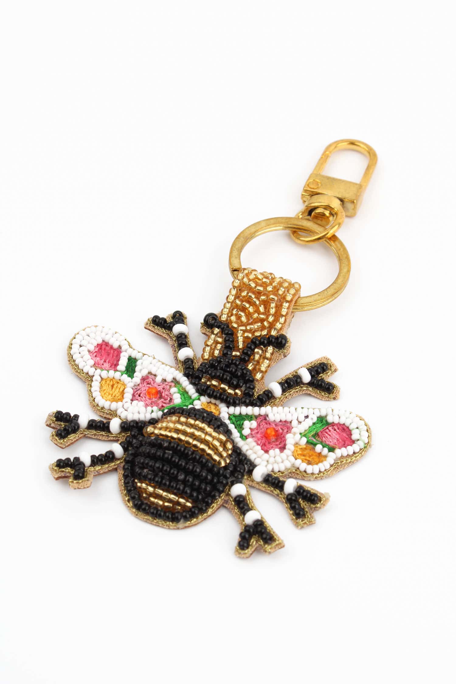 Beaded bee keyring – The Wraperie